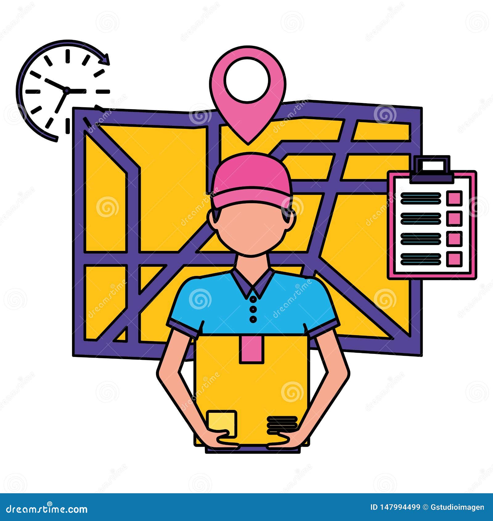 Man fast delivery stock illustration. Illustration of destination ...