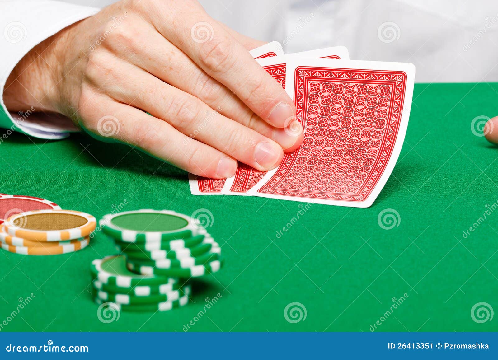Man with Cards on a Gambling Table Stock Image - Image of success ...