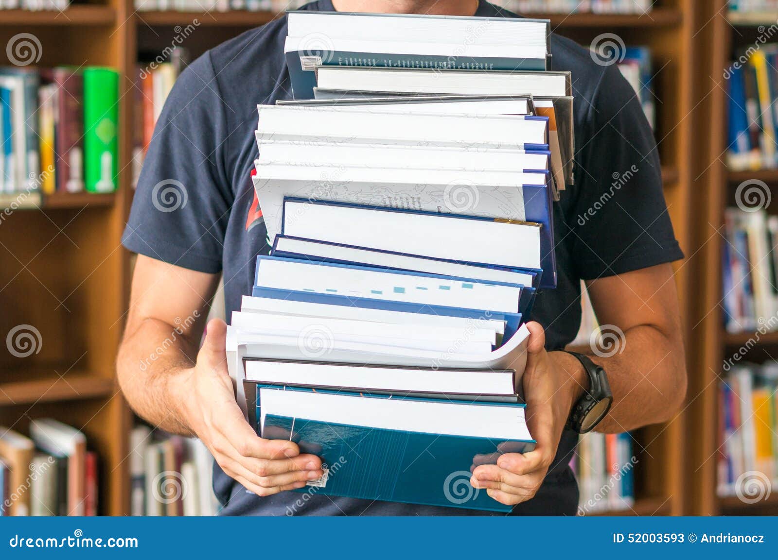 Man carries the book stock image. Image of stack, school - 52003593