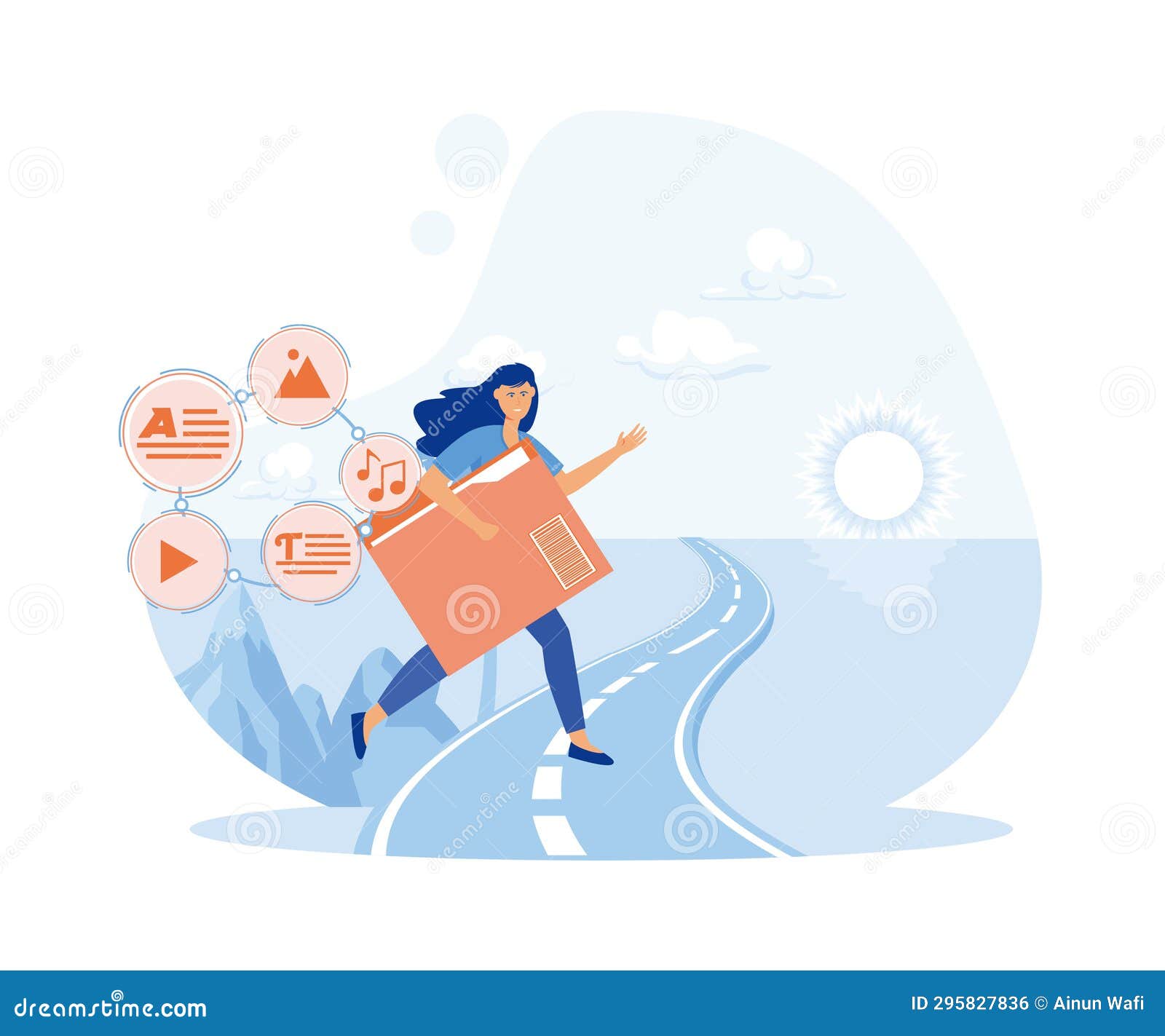 A Man Carries a Large Folder with Media Files. Creating, Marketing and ...