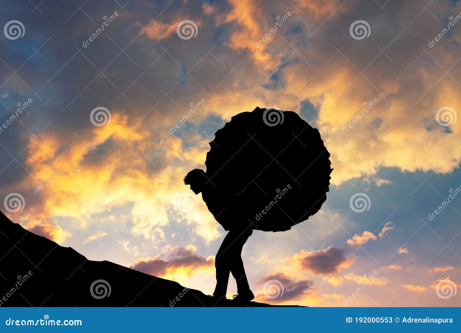 Man Carries Weight His Shoulders Stock Photos - Free & Royalty-Free ...
