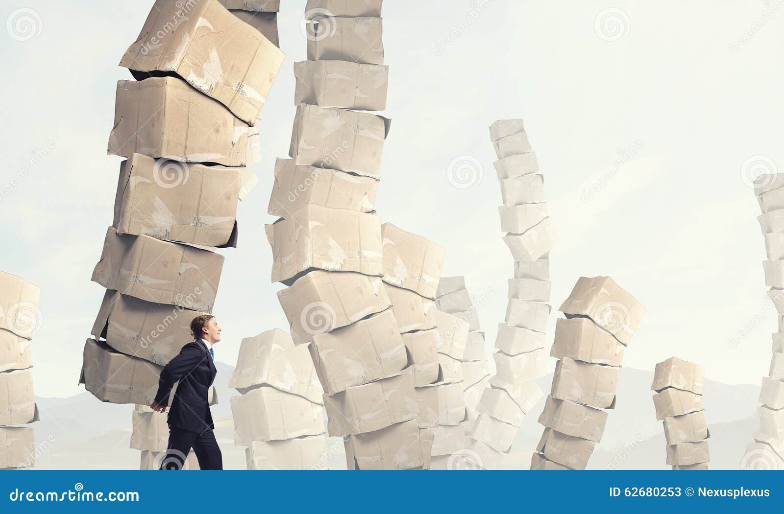 Man carry carton boxes stock image. Image of service - 62680253