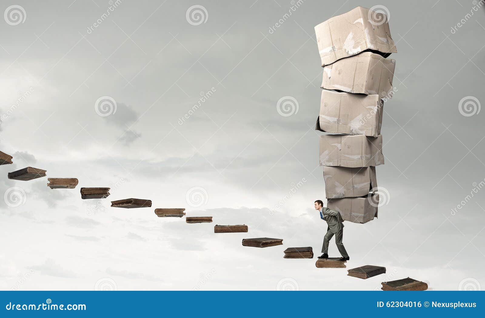 Man carry carton boxes stock photo. Image of package - 62304016
