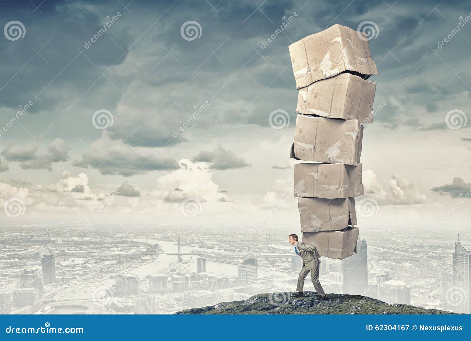 Man carry carton boxes stock image. Image of male, load - 62304167
