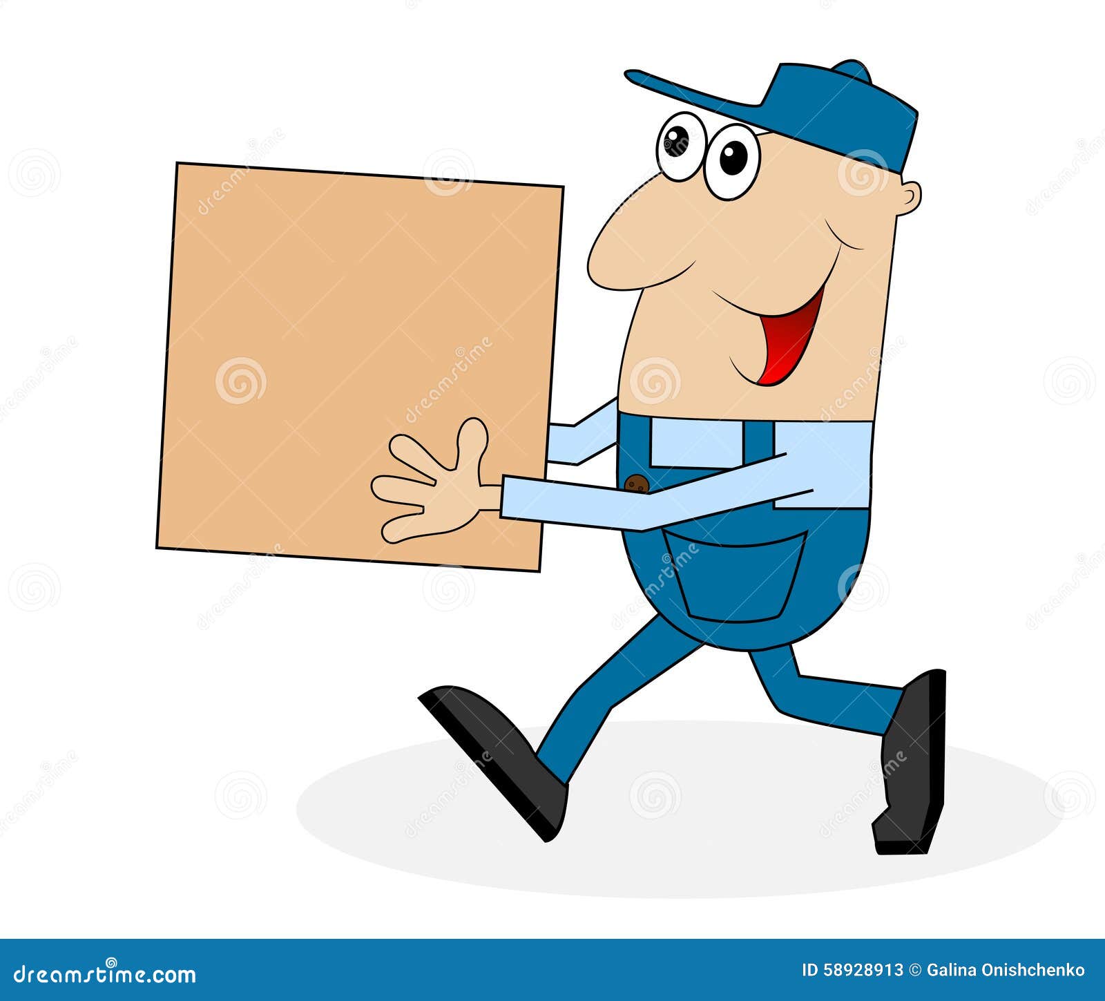 A man carrying a big box stock vector. Illustration of packing - 58928913