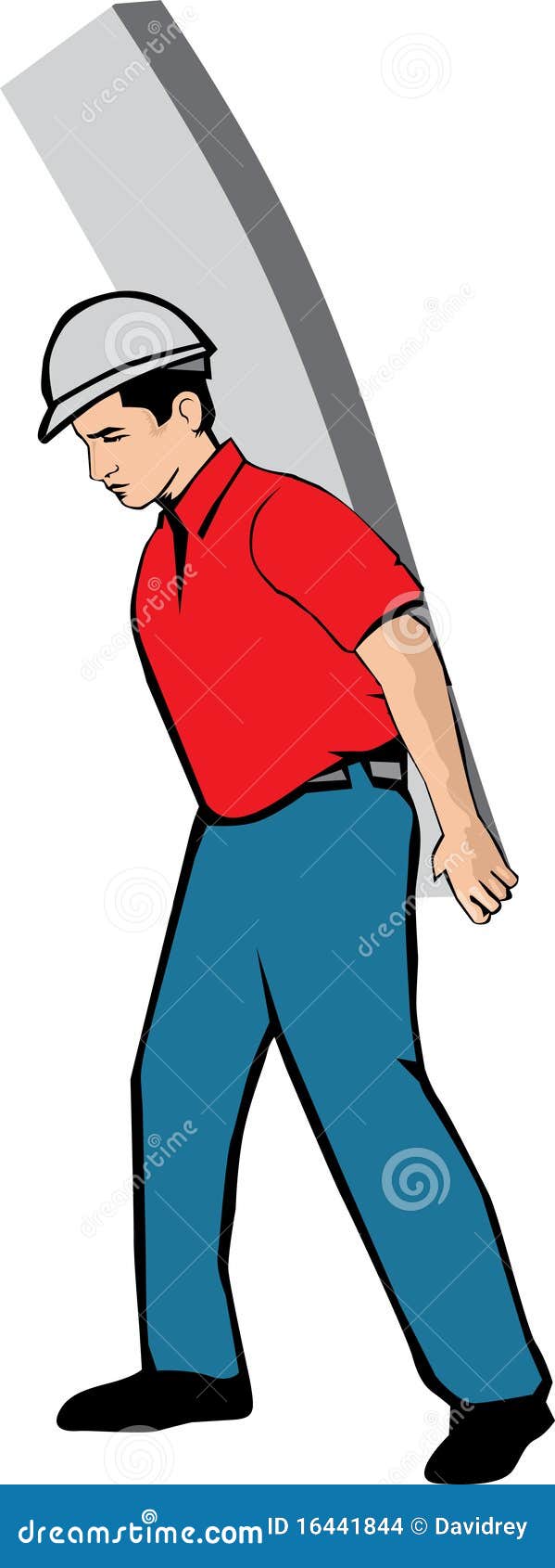 Man carrying a board stock vector. Illustration of lumber - 16441844