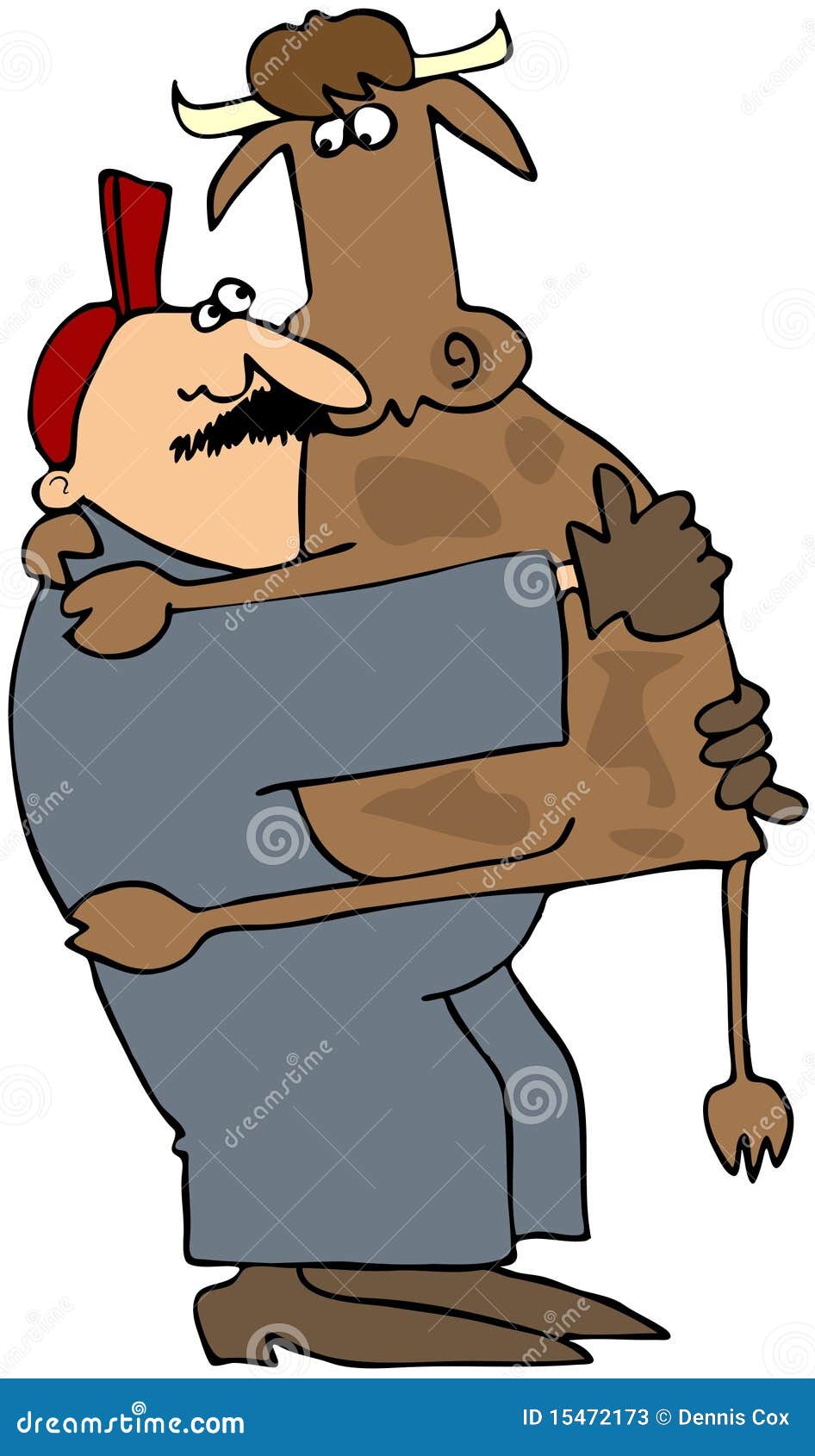 Man Carrying a Cow stock illustration. Illustration of tail - 15472173