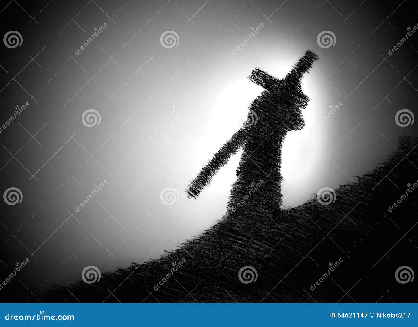 Man Carrying the Cross on His Shoulder Stock Illustration ...