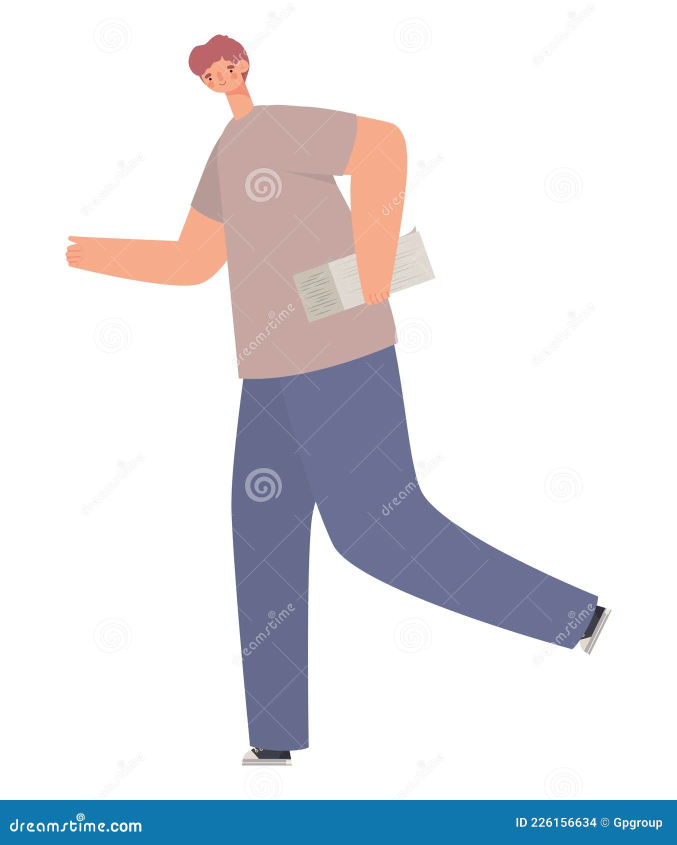 Man carrying files stock vector. Illustration of adult - 226156634