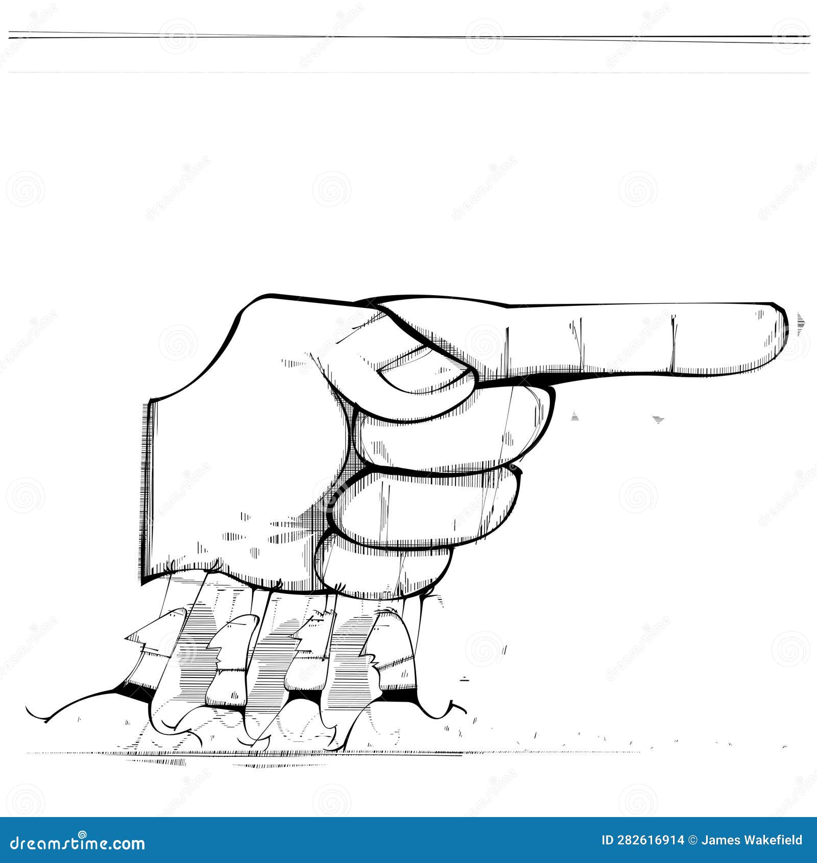 Man Carrying Giant Pointing Hand Stock Vector - Illustration of giant ...