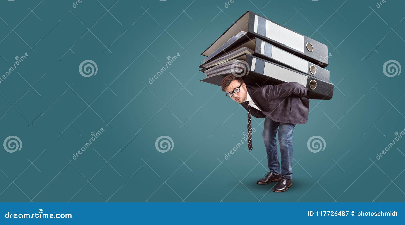 Man Carrying A Giant Stack Of Folders Stock Image | CartoonDealer.com ...