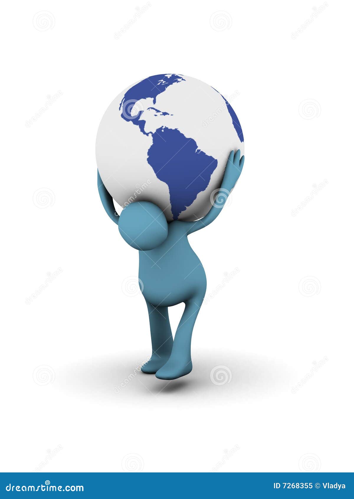 Man Carrying Globe on Shoulders Stock Illustration - Illustration of ...