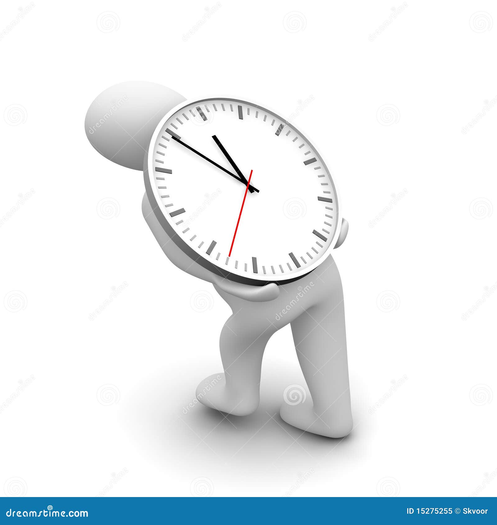 Man carrying heavy clock stock illustration. Illustration of character ...