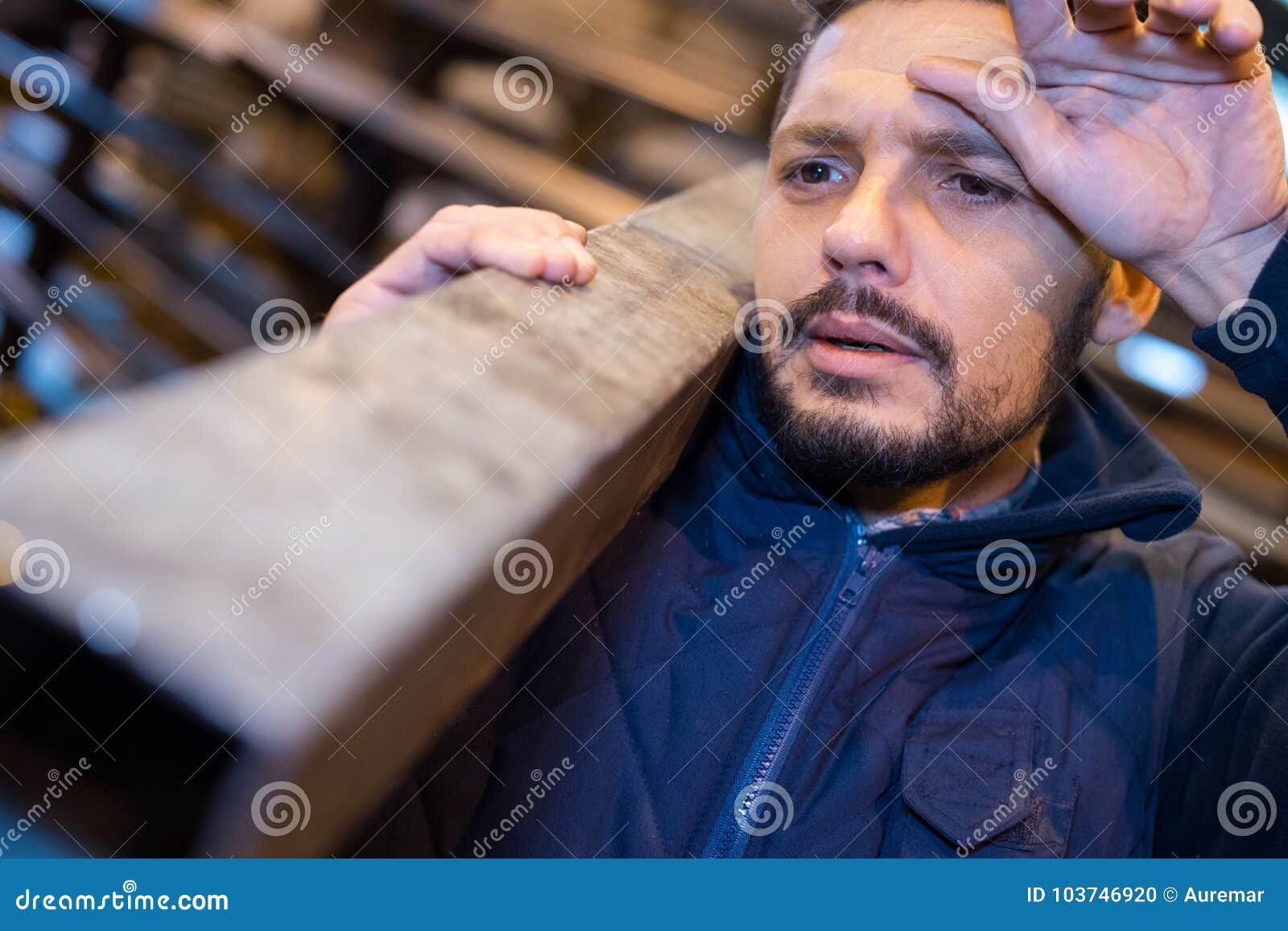 Man Carrying Heavy Metal Bar on Shoulder Stock Photo - Image of ...