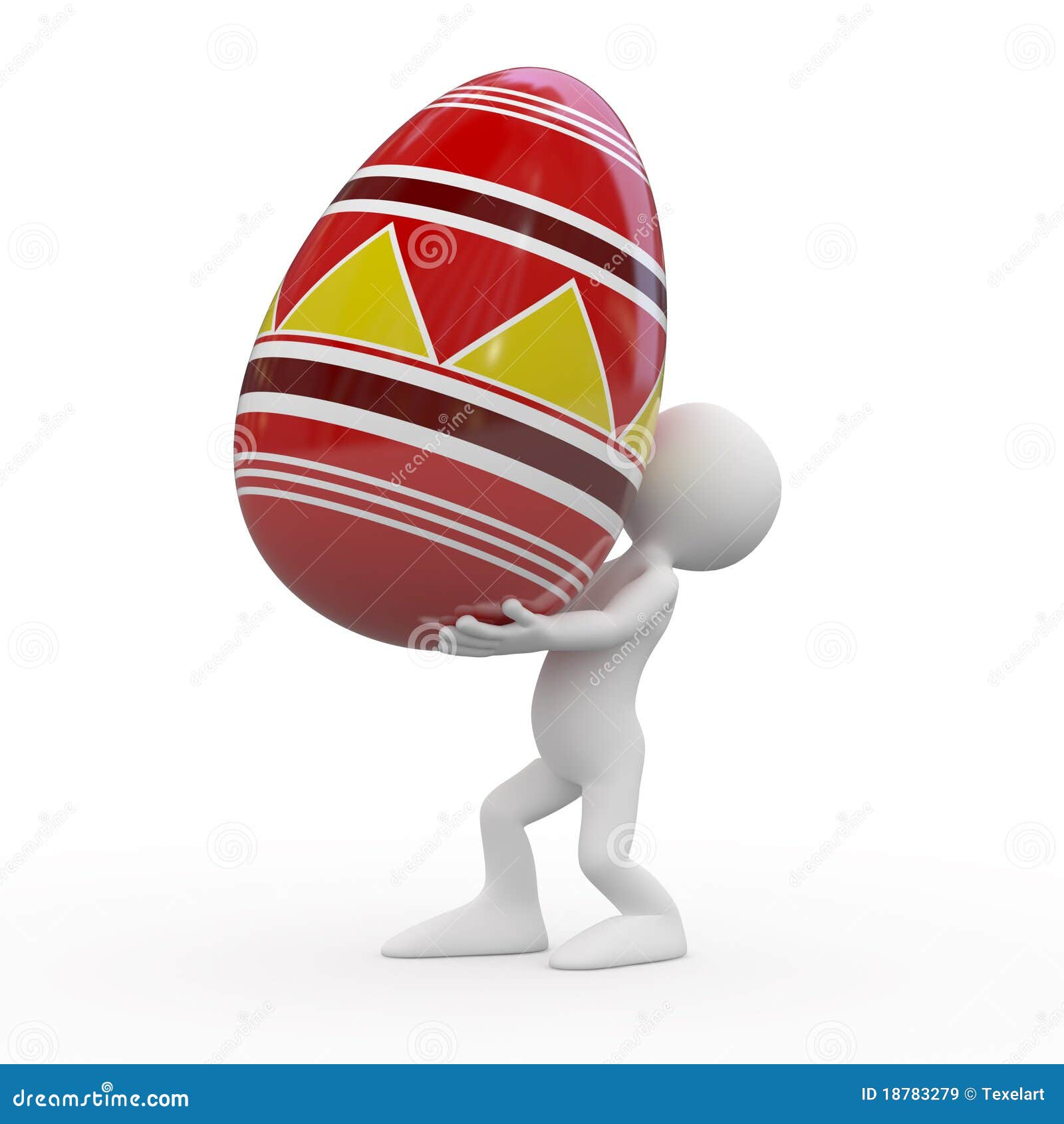 Man Carrying a Huge Easter Egg Stock Illustration - Illustration of ...