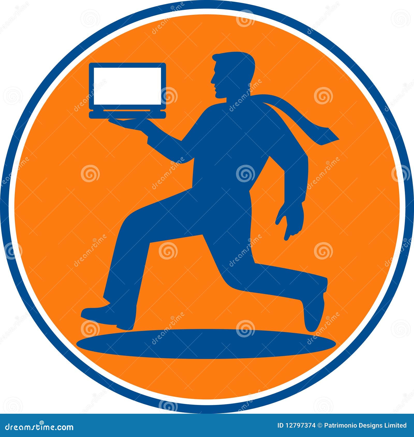 Man Carrying Laptop Computer Stock Vector - Illustration of symbol ...