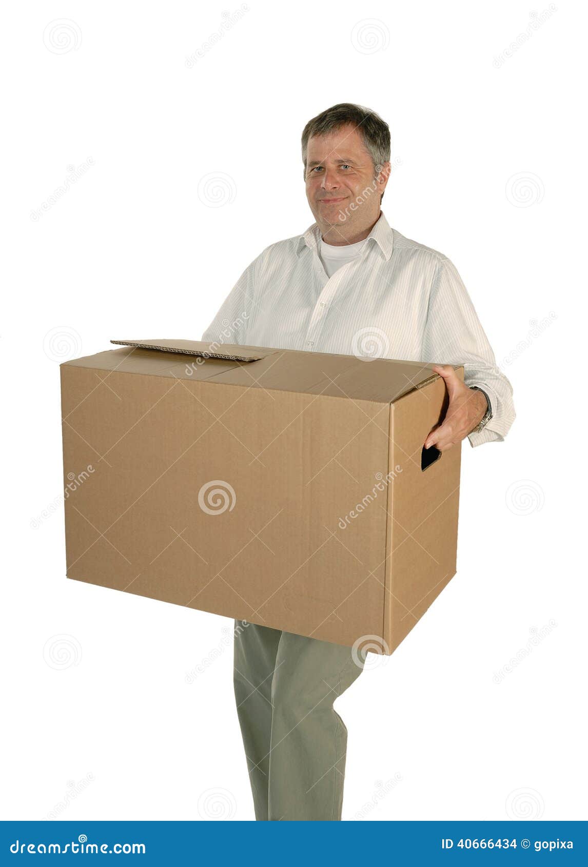 Man carrying moving box stock photo. Image of merry, smile - 40666434