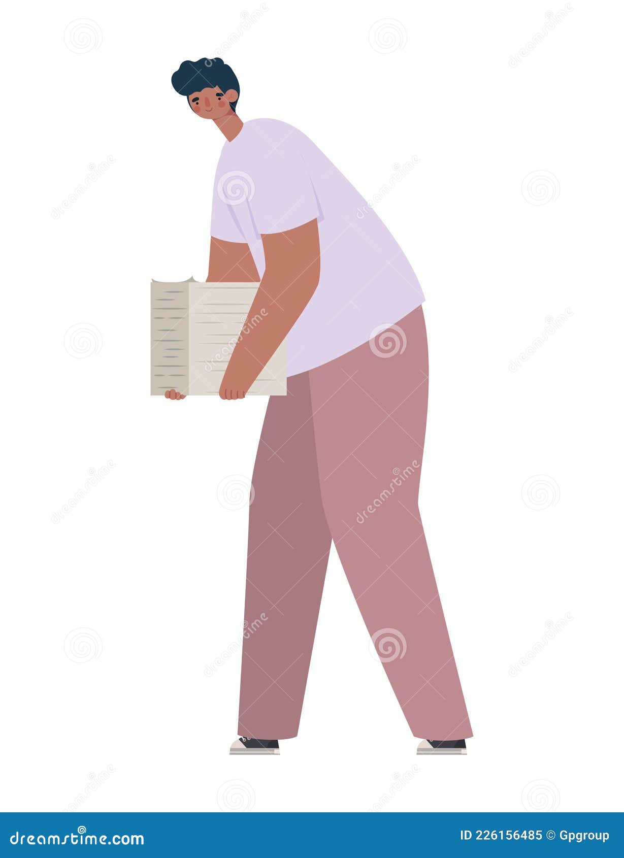 Man carrying papers stock vector. Illustration of people - 226156485