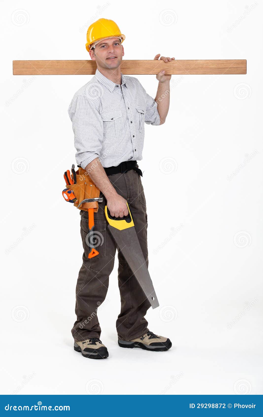Man carrying plank of wood stock photo. Image of remodel - 29298872