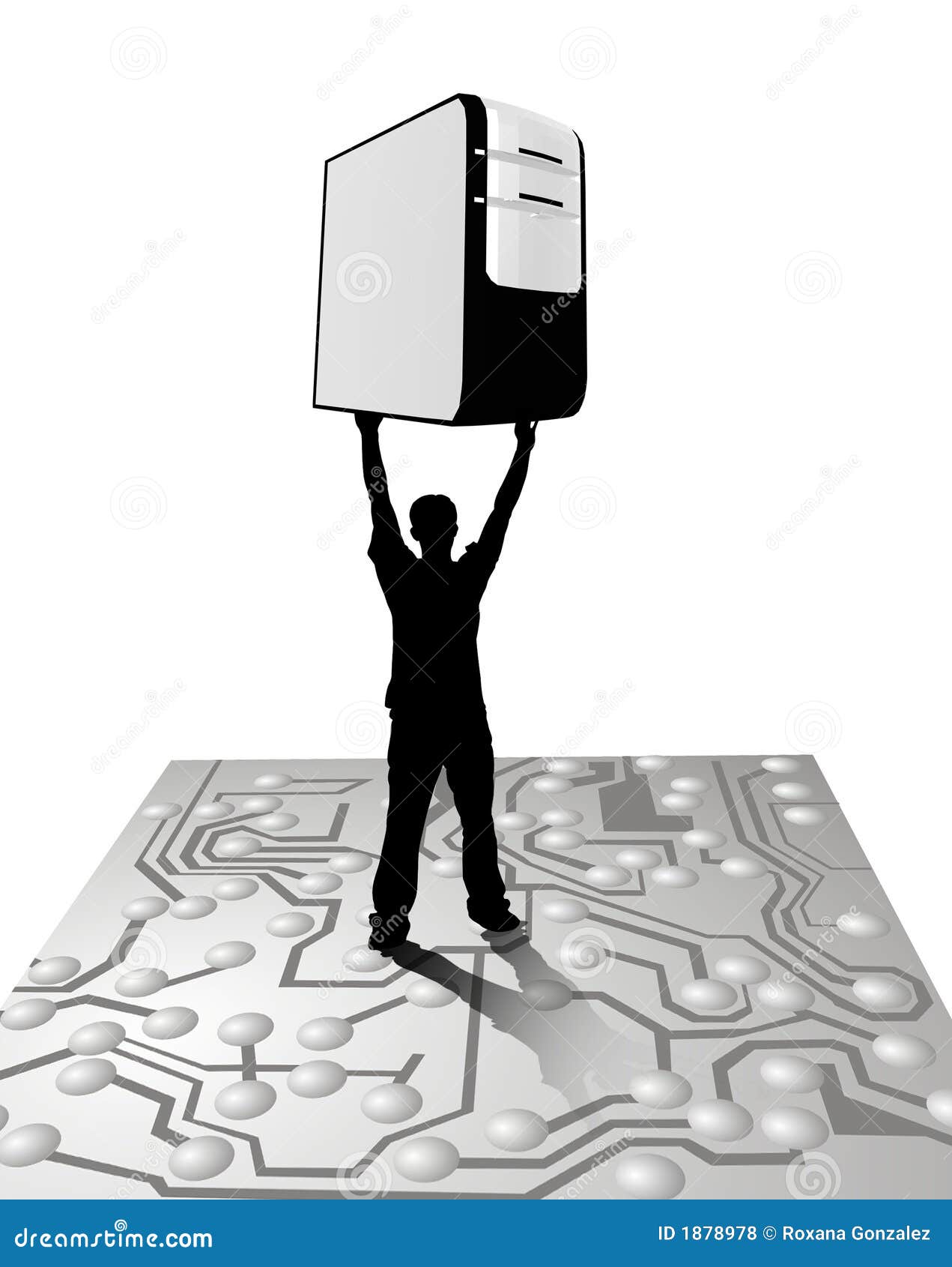 Man carrying server stock illustration. Illustration of computers - 1878978