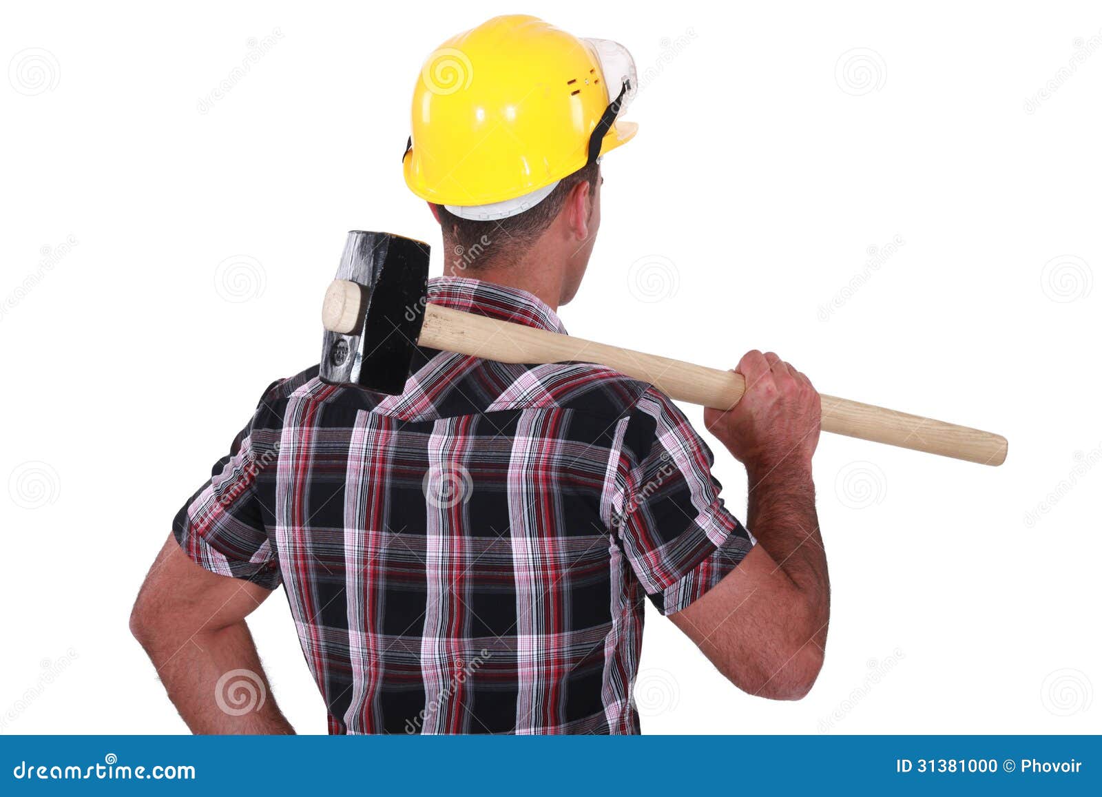 Man carrying sledge-hammer stock photo. Image of destroy - 31381000