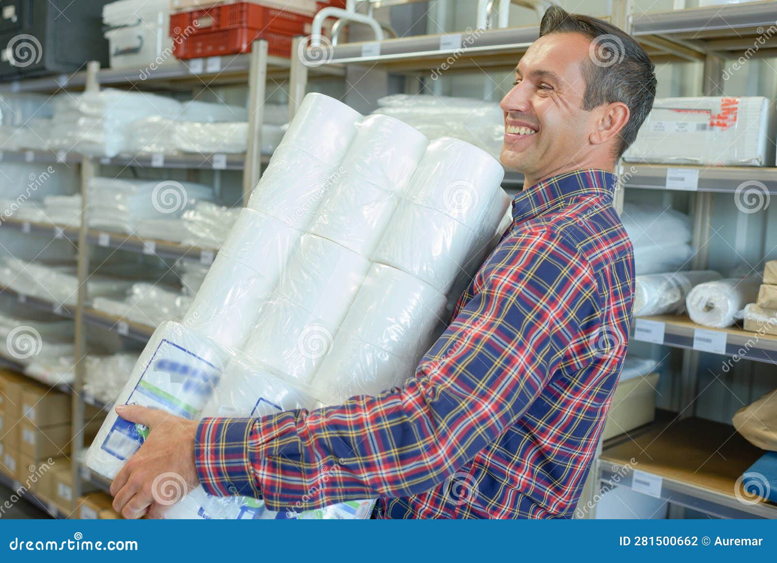 Man carrying product stock photo. Image of purchase - 281500662