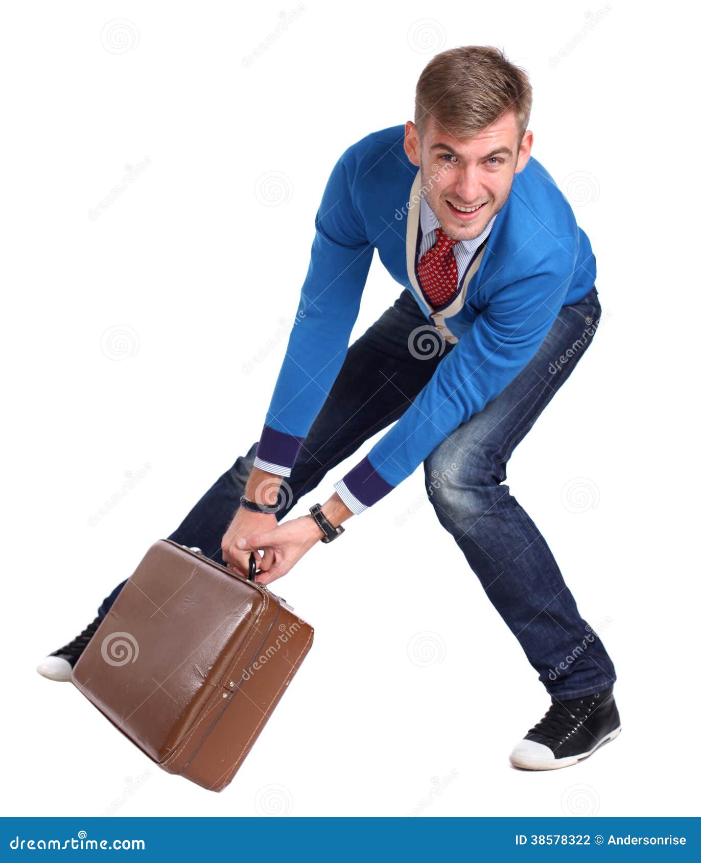 Man carrying a suitcase stock photo. Image of successful - 38578322