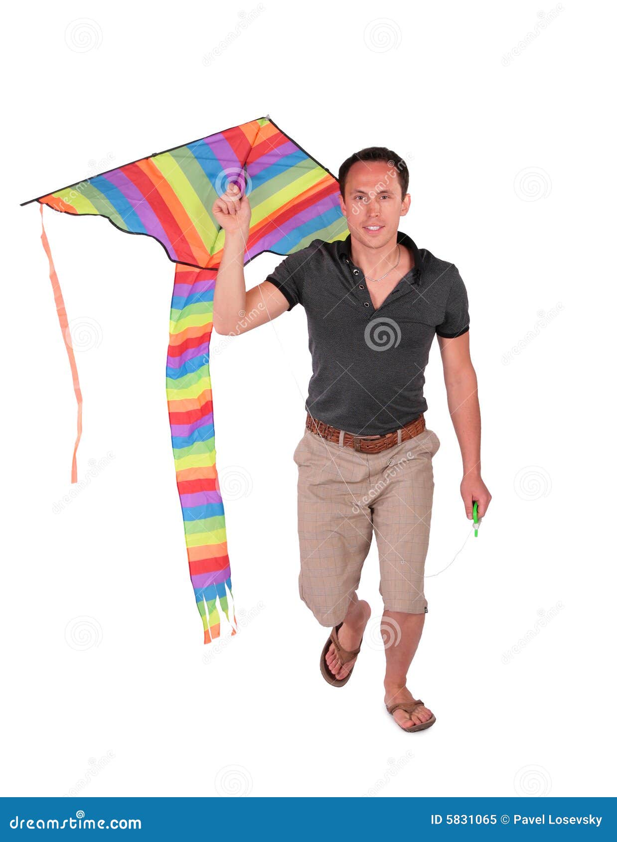 Man carrys kite stock image. Image of posing, contemporary - 5831065