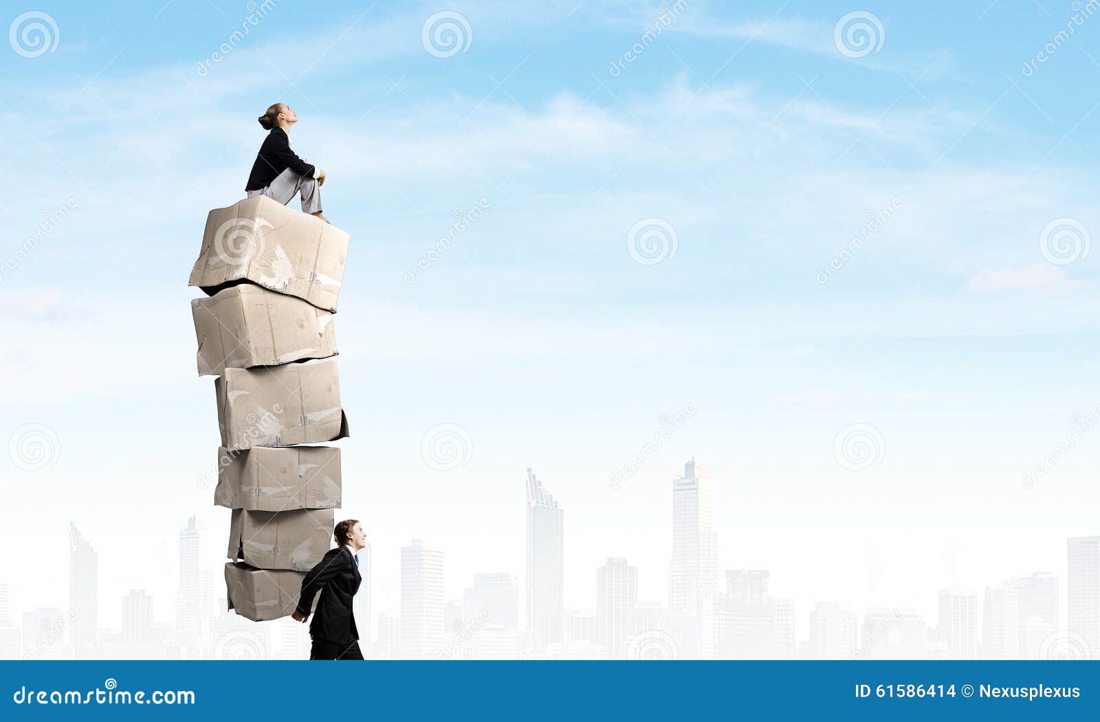 Man with carton boxes stock photo. Image of stack, carton - 61586414