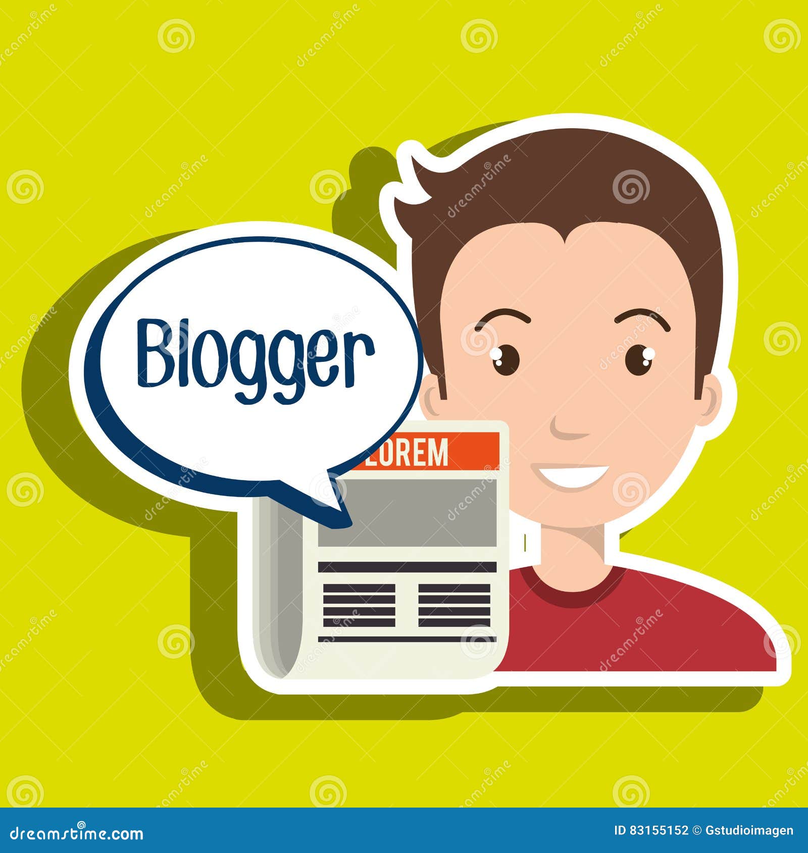 Man cartoon blogger web stock illustration. Illustration of symbol ...