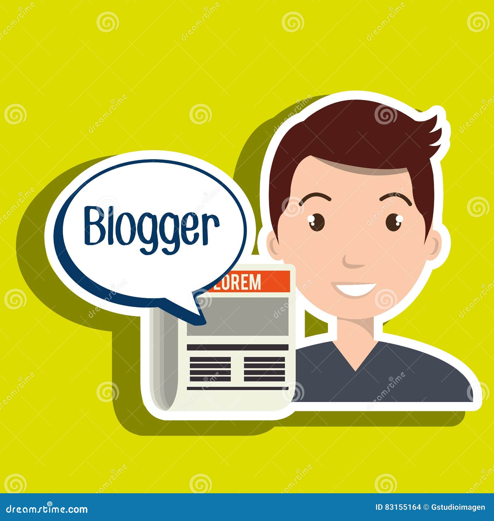 Man cartoon blogger web stock illustration. Illustration of user - 83155164