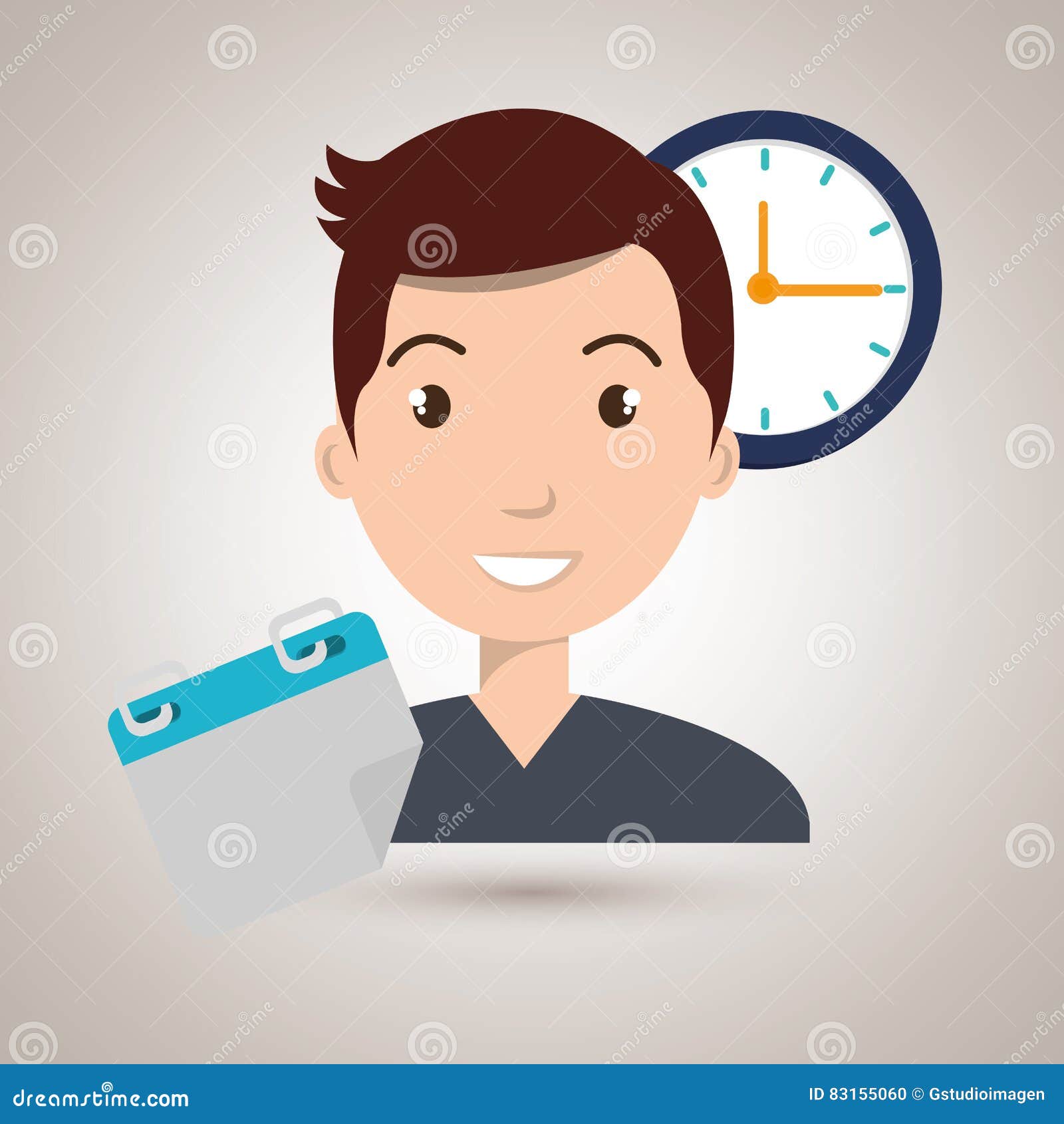Man Cartoon Calendar Date Clock Stock Illustration - Illustration of ...