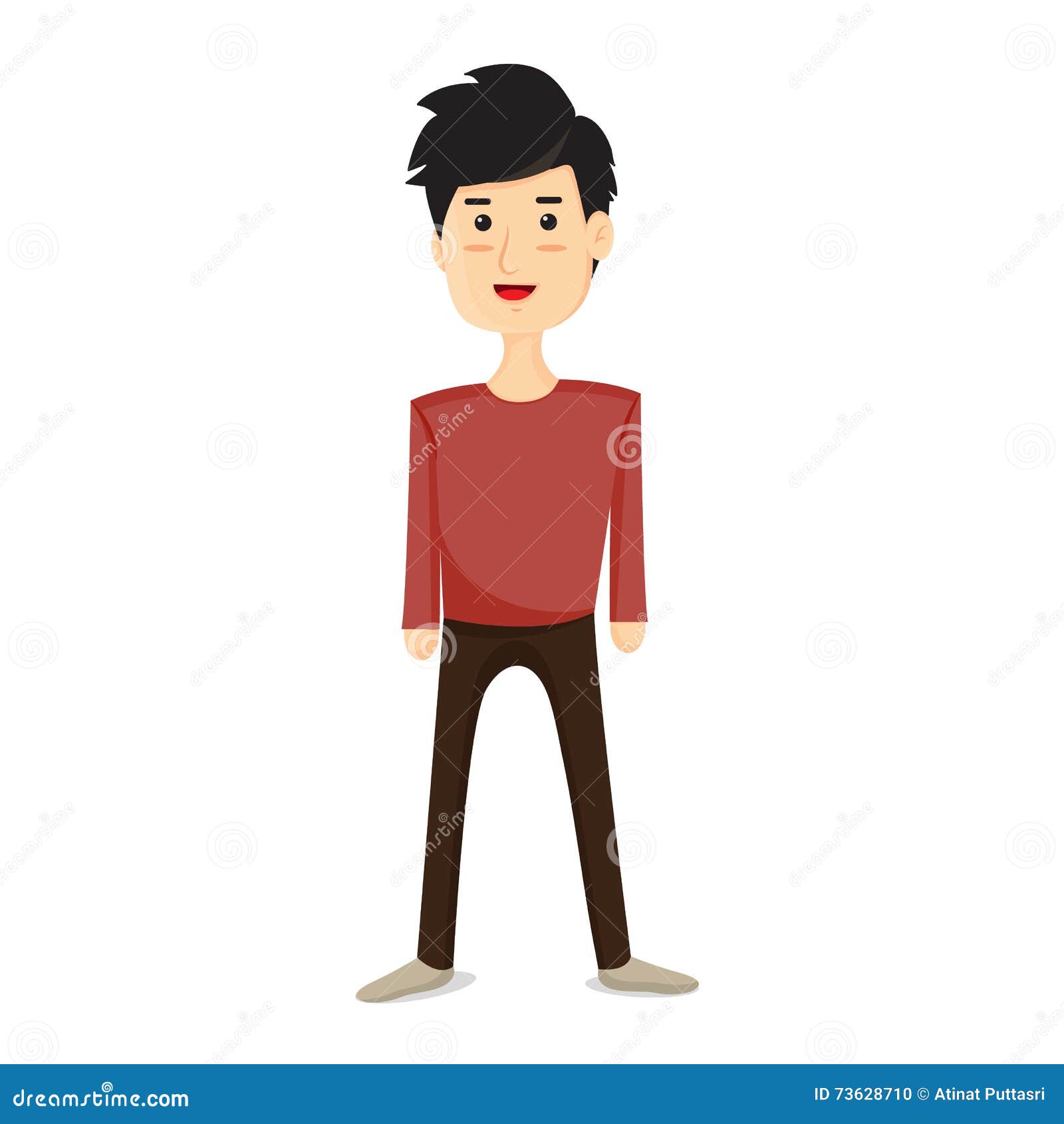 Man Cartoon Character Design on White Background. Stock Vector ...
