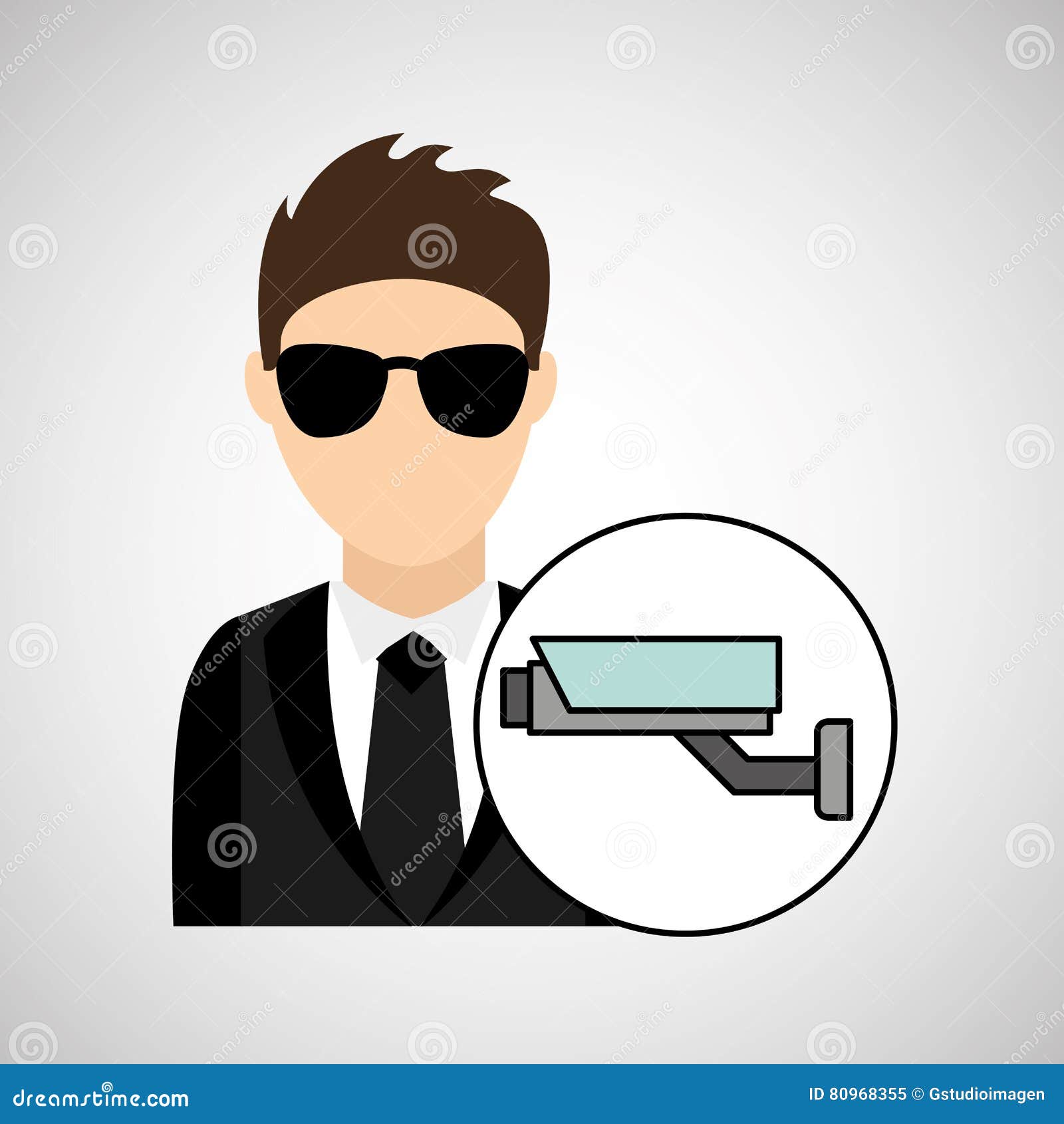 Cartoon Surveillance Detectives With Equipment Vector Set For ...