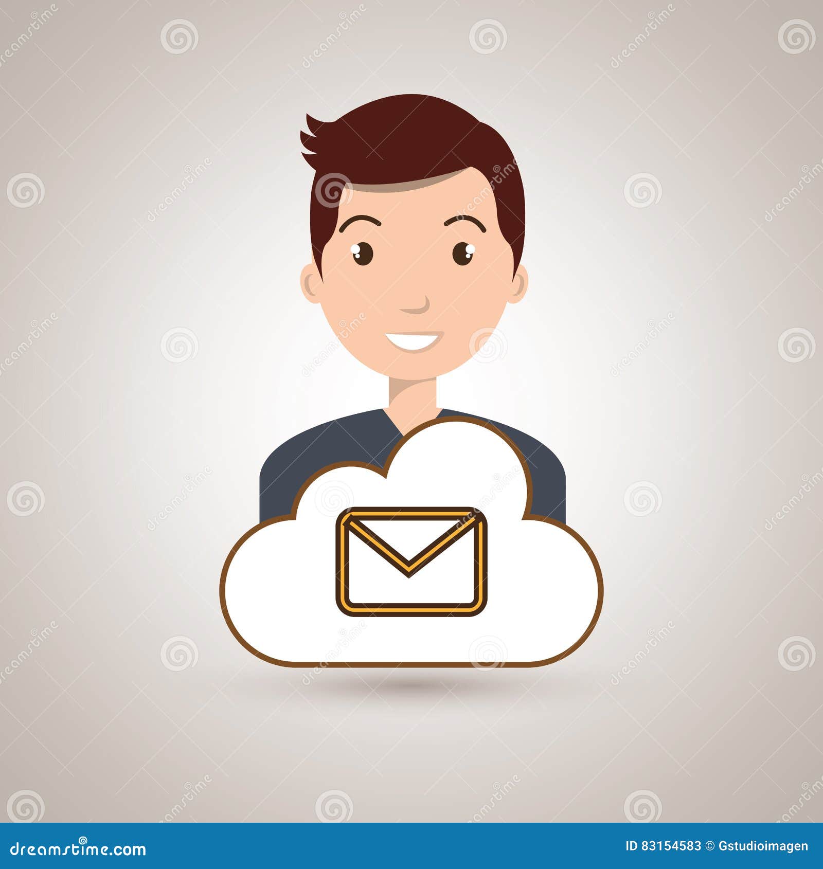 Man cartoon email message stock illustration. Illustration of ...