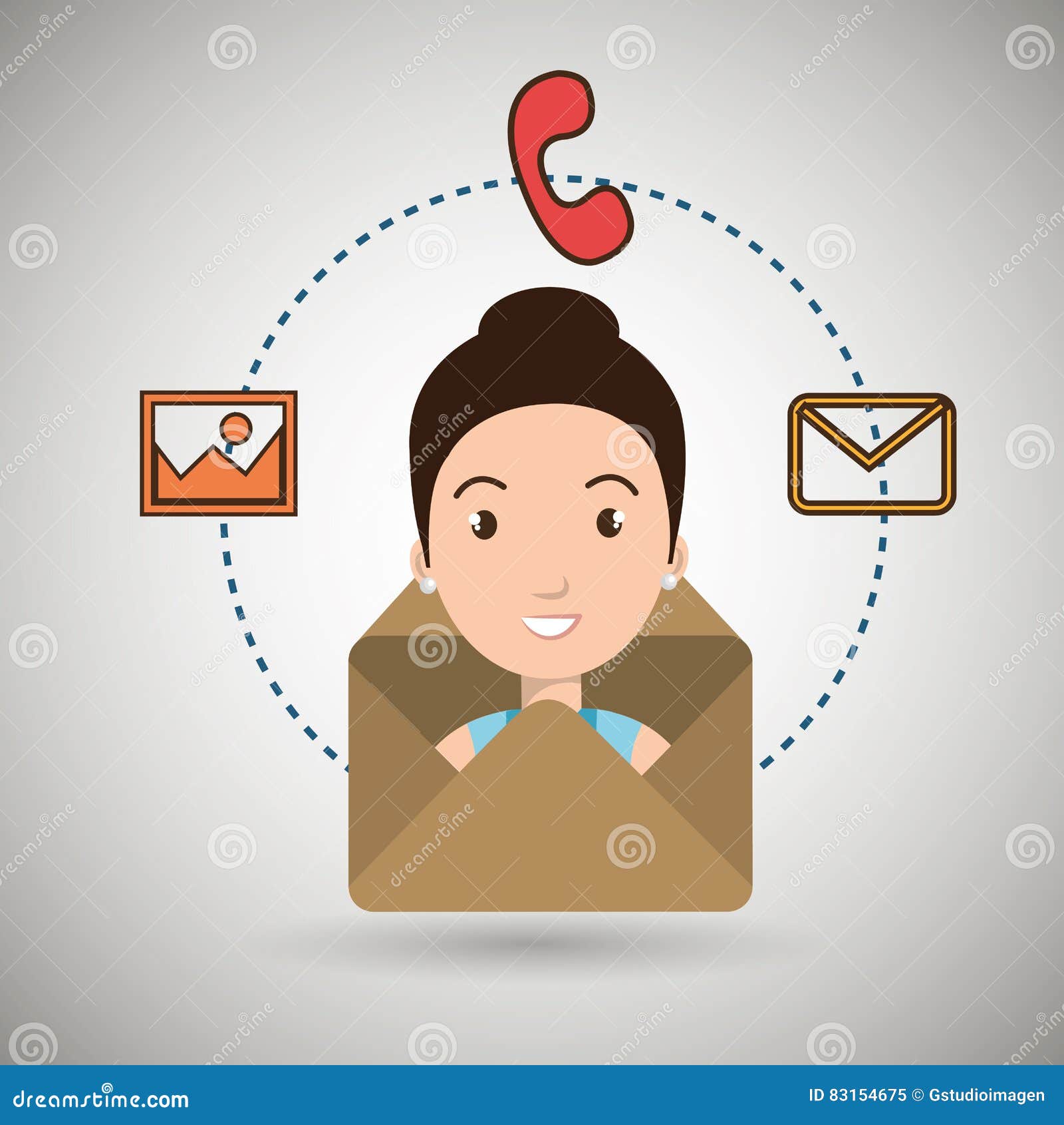 Man Cartoon Email Telephone Stock Illustration - Illustration of ...