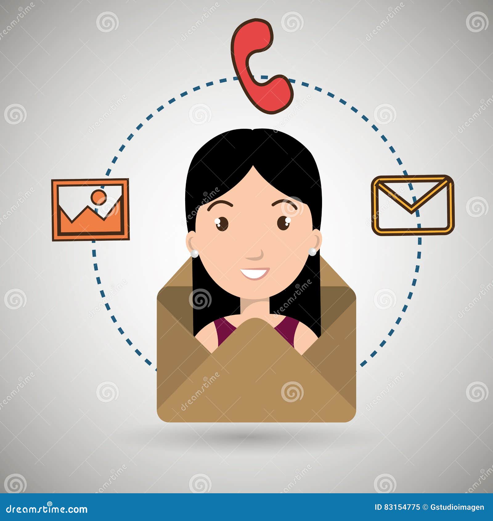Man Cartoon Email Telephone Stock Illustration - Illustration of smart ...