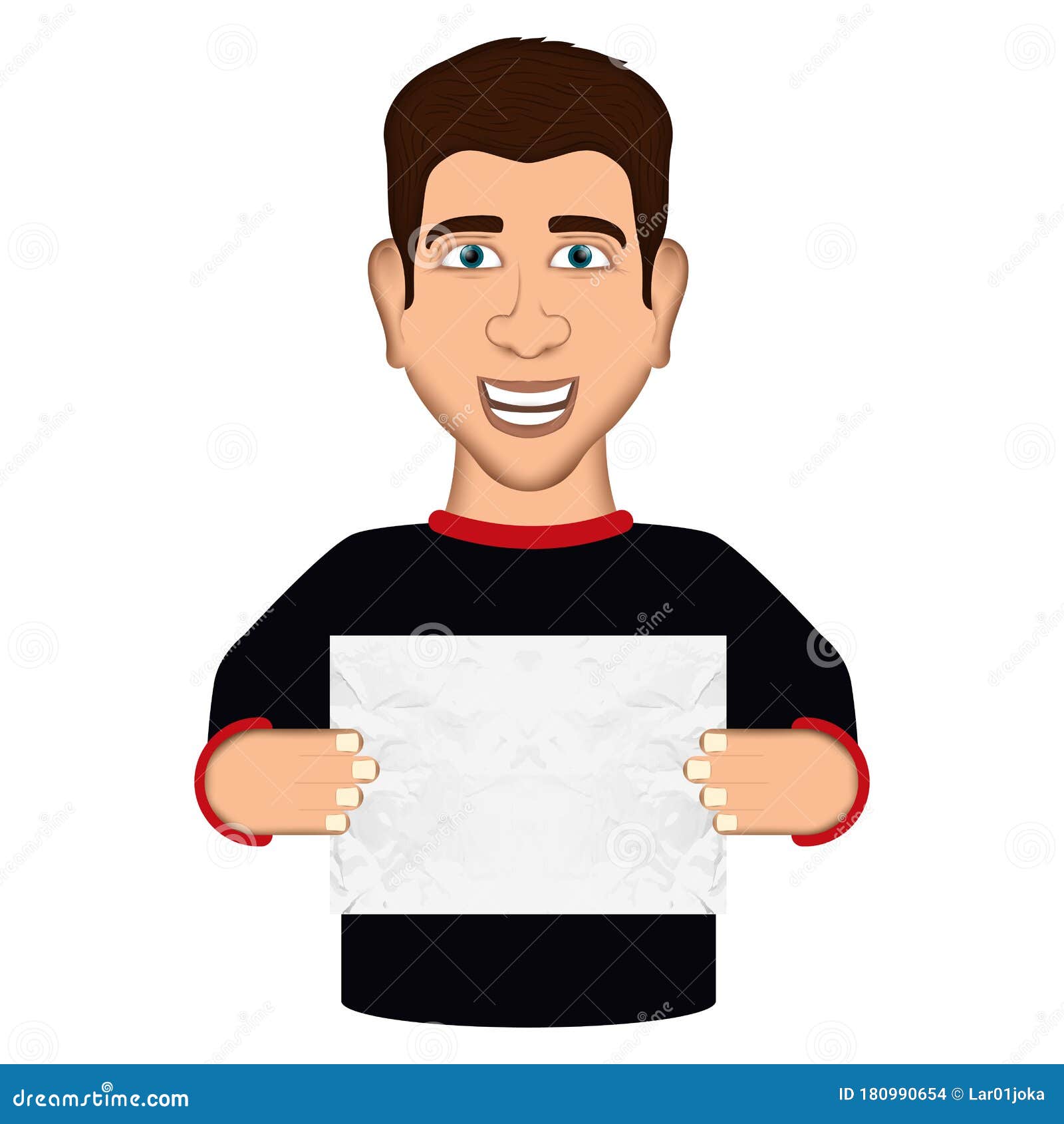 Man Cartoon with an Empty Notice Stock Vector - Illustration of paper ...