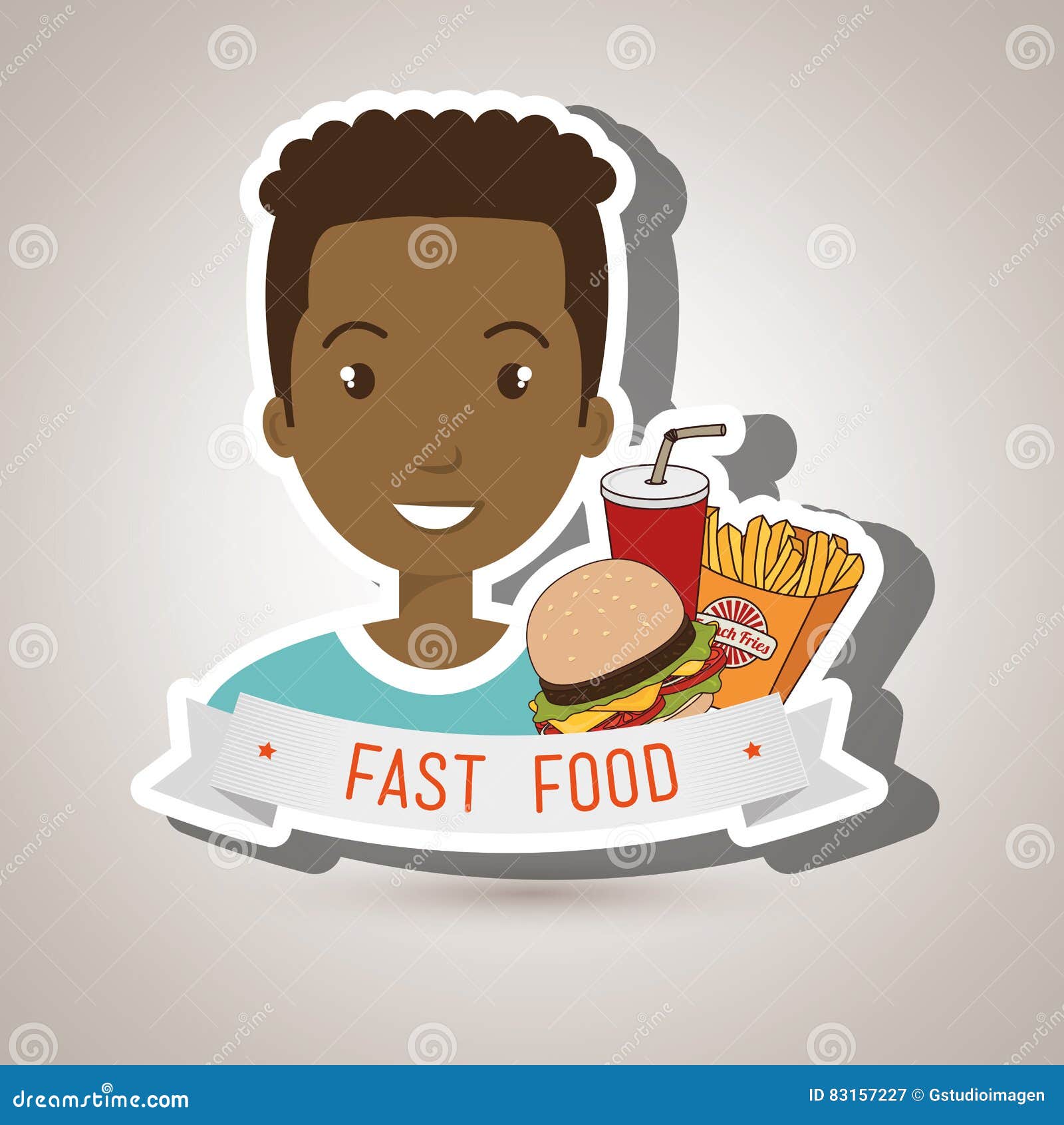 Man cartoon fast food stock illustration. Illustration of business ...
