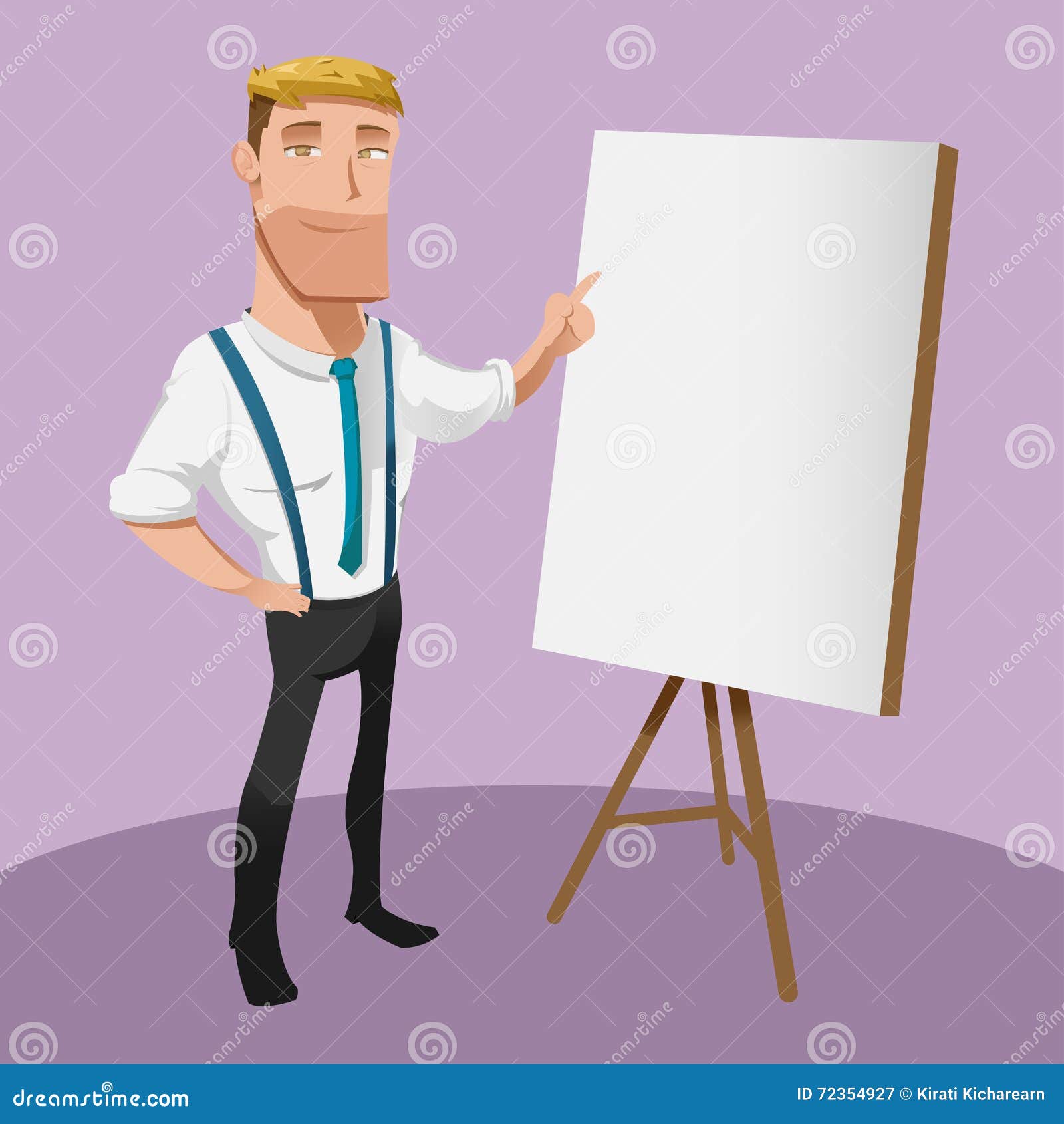 Man Cartoon Handsome Worker Presentation Vector Stock Vector ...