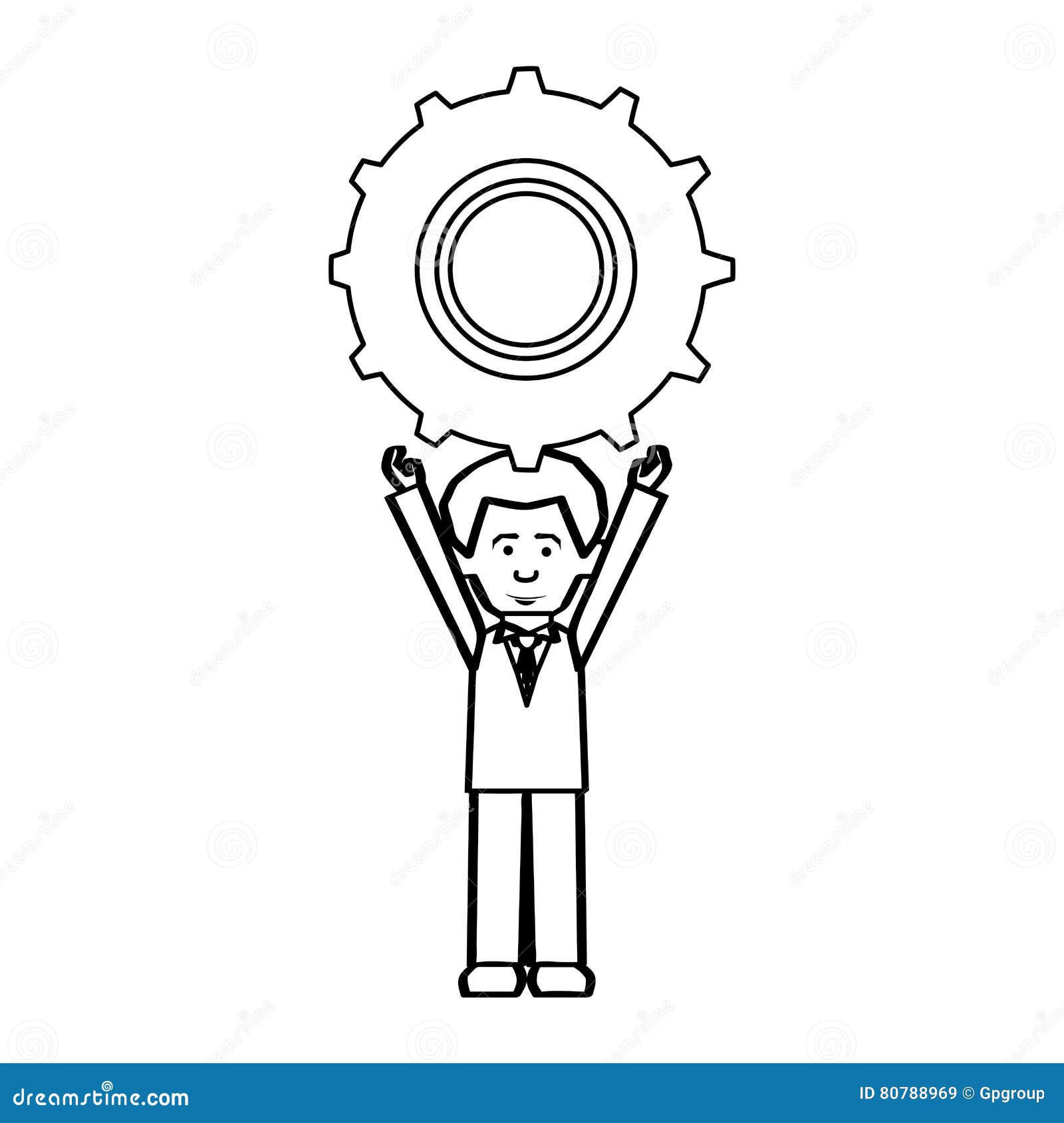 Man cartoon icon image stock vector. Illustration of gear - 80788969