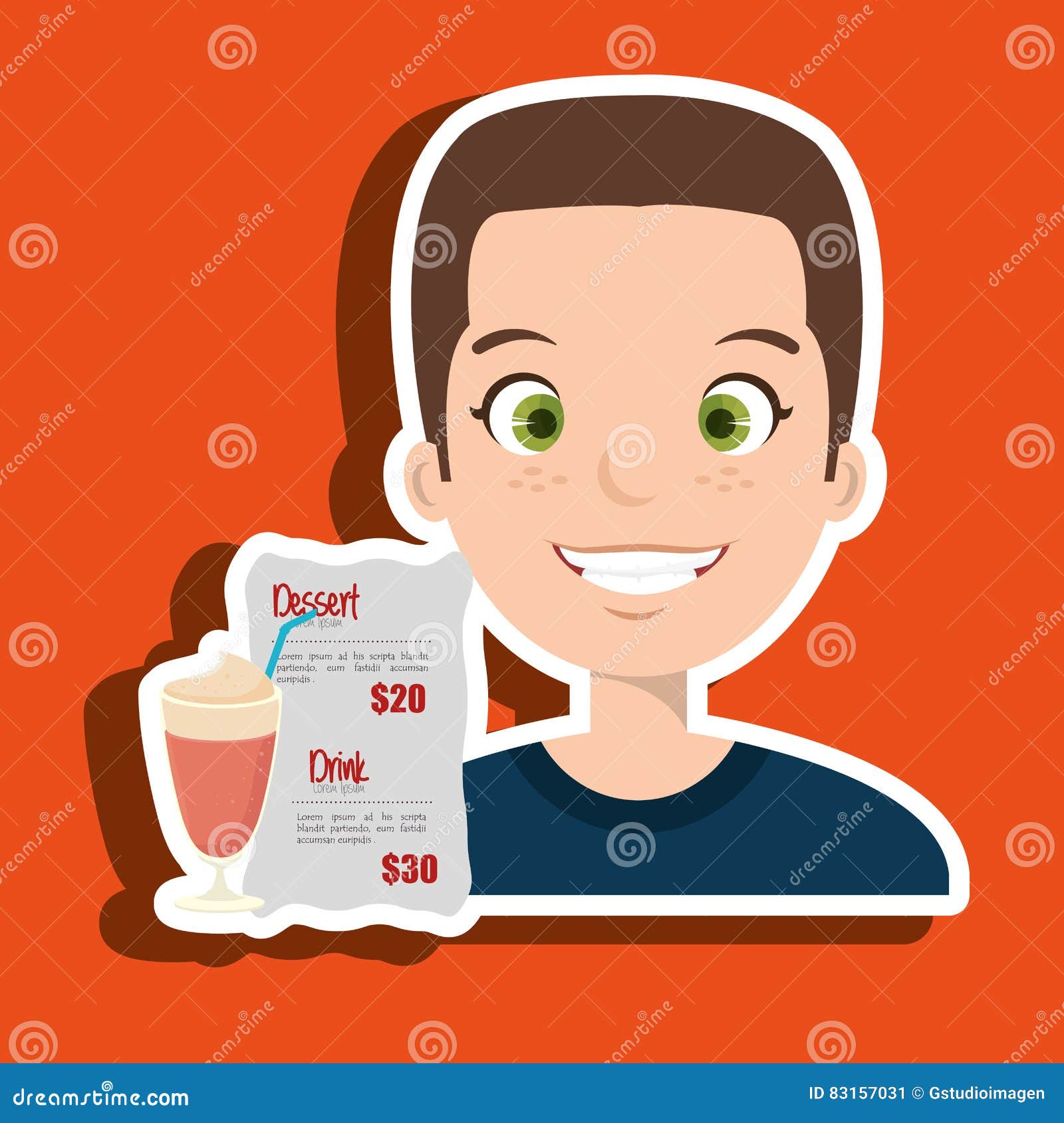 Man cartoon menu food stock illustration. Illustration of cartoon ...