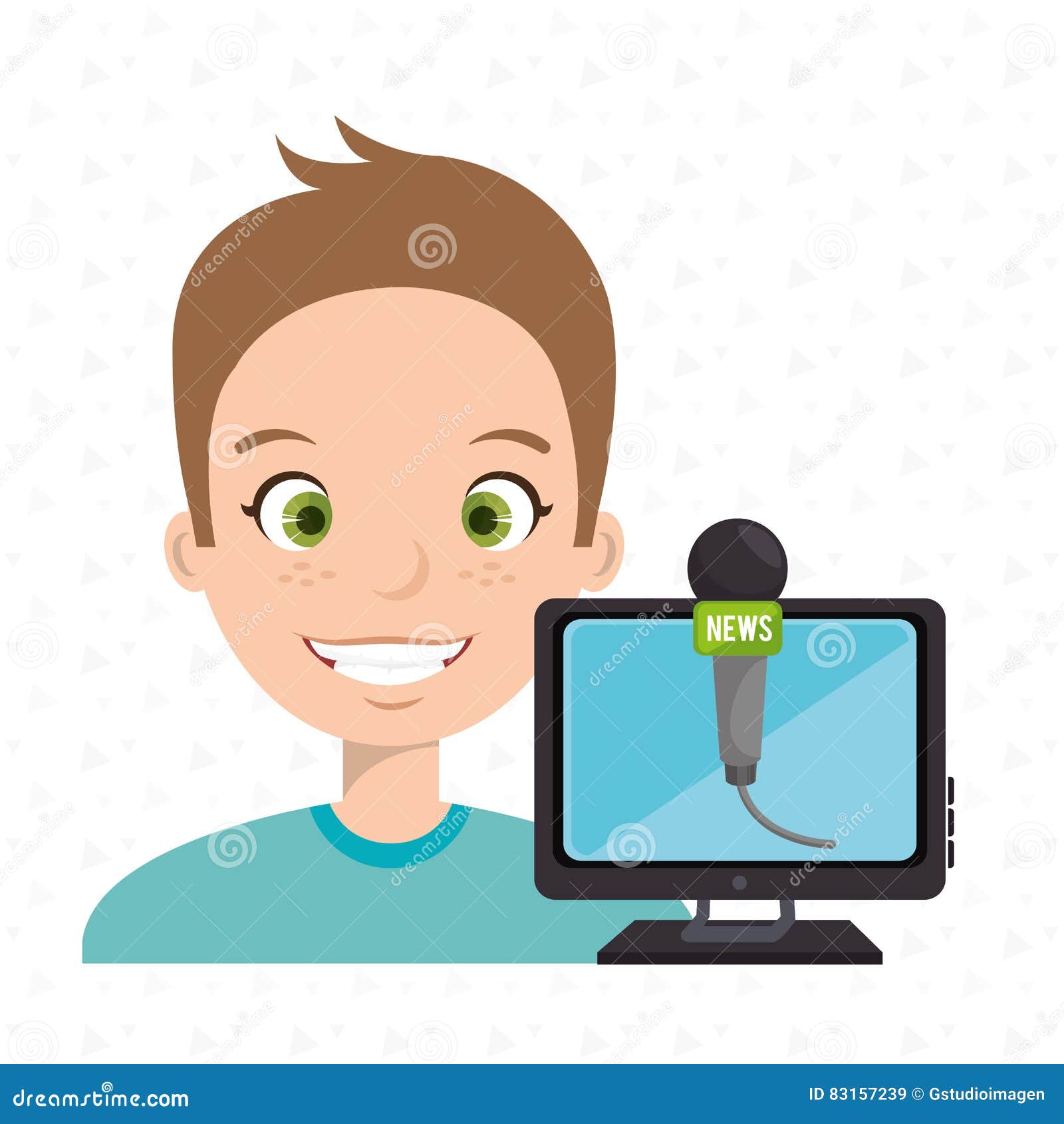 Man Cartoon Speak Microphone Stock Illustration - Illustration of ...