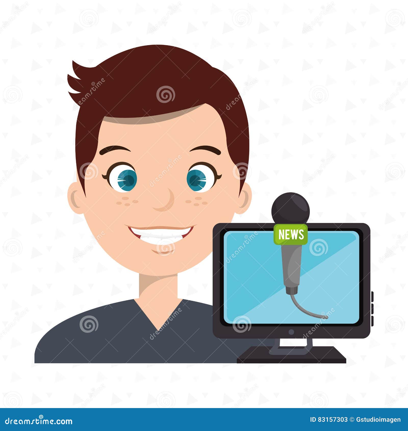 Man Cartoon Speak Microphone Stock Illustration - Illustration of ...