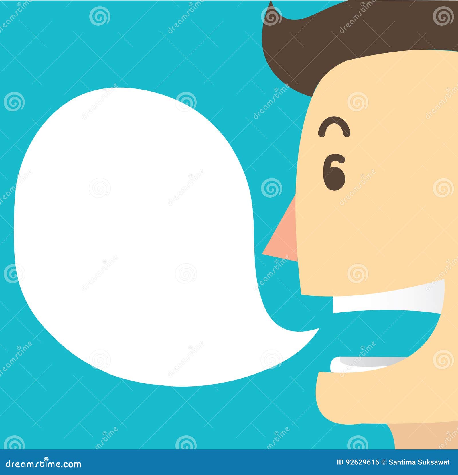 Cartoon Talk Bubble With Dotted Line. Empty Speech Bubbles In Different ...