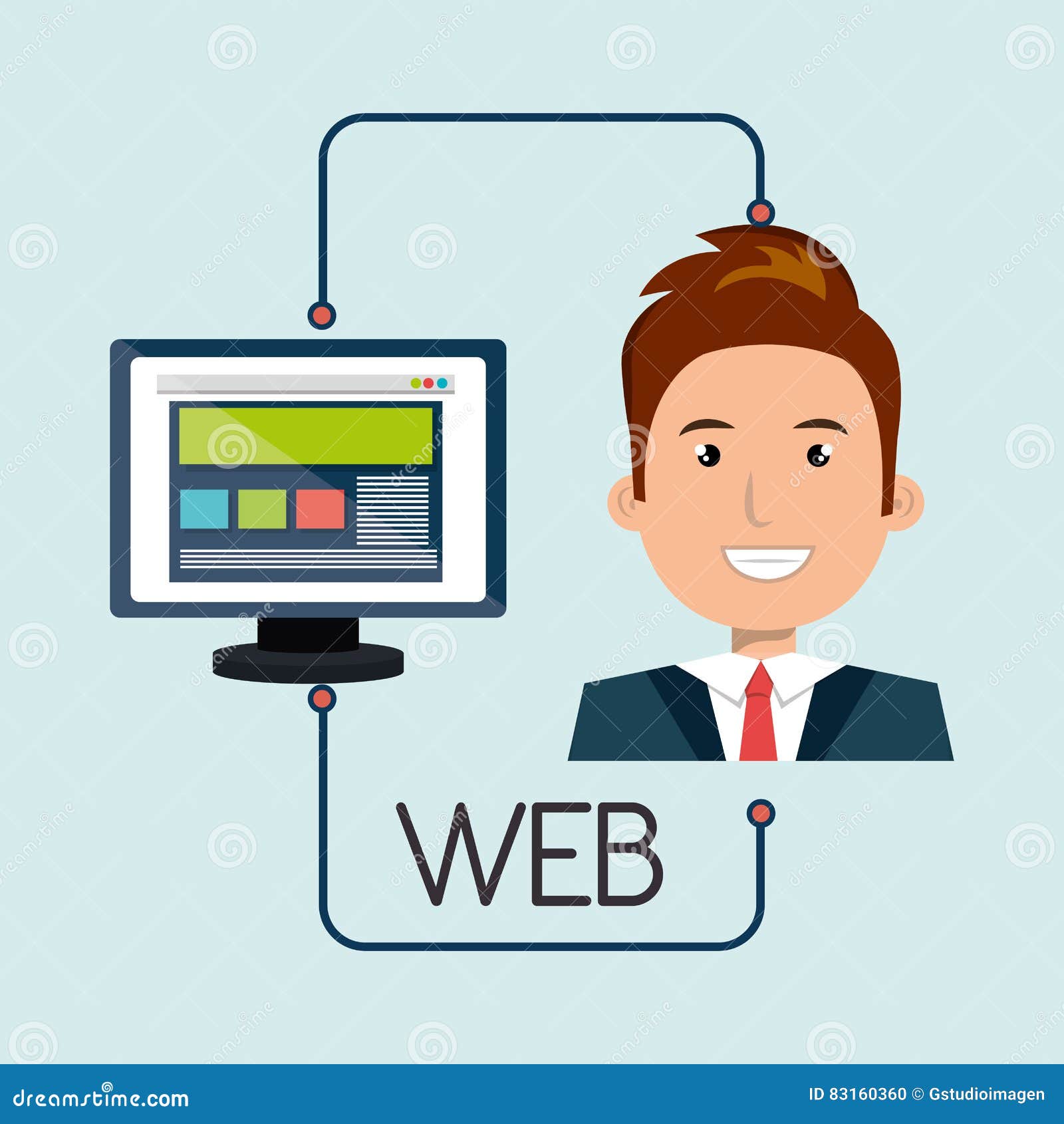 Man cartoon web page stock illustration. Illustration of tool - 83160360