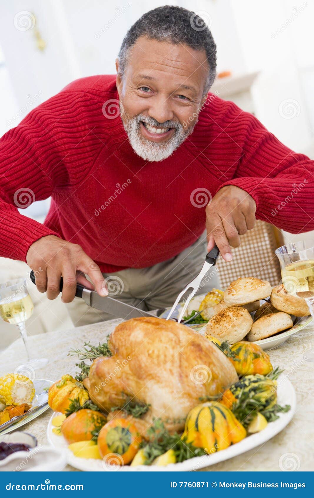 Man Carving Roast Chicken stock image. Image of holding - 7760871