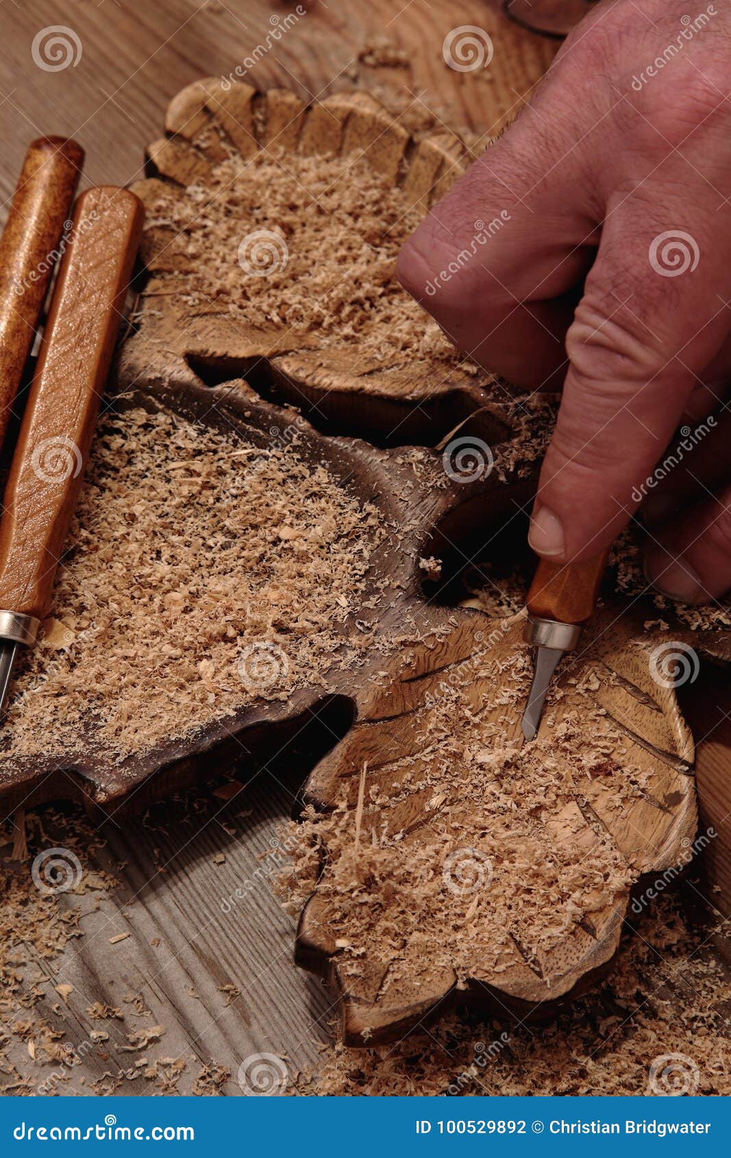 Man Carving Wood with a Chisel Stock Photo - Image of industry, create ...