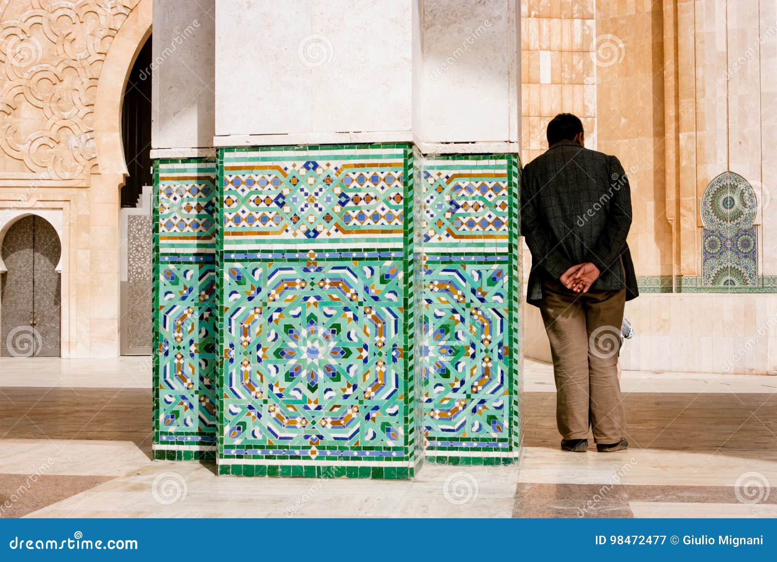 Man in Casablanca`s Mosque, Morocco Editorial Photography - Image of ...