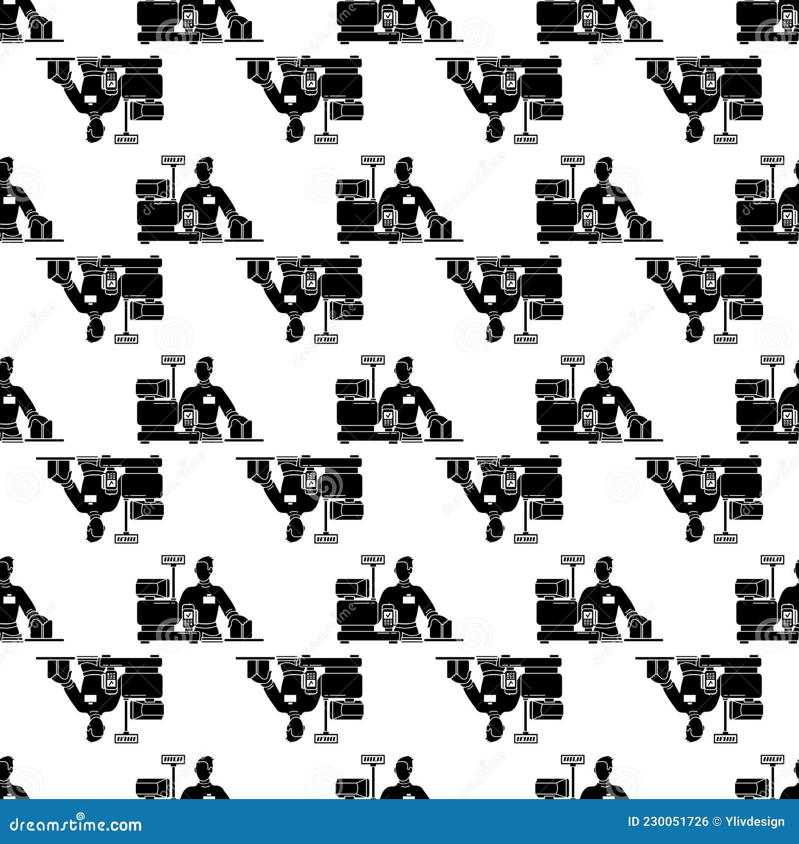 Man Cashier Pattern Seamless Vector Stock Vector - Illustration of male ...